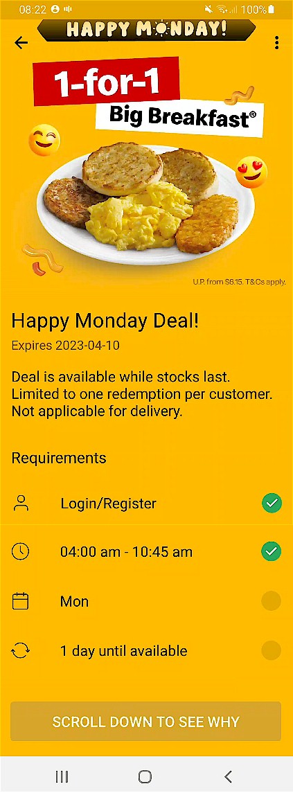 [SIC] McDonald's Happy Monday Deals (10 Apr): 1-for-1 Big Breakfast ...