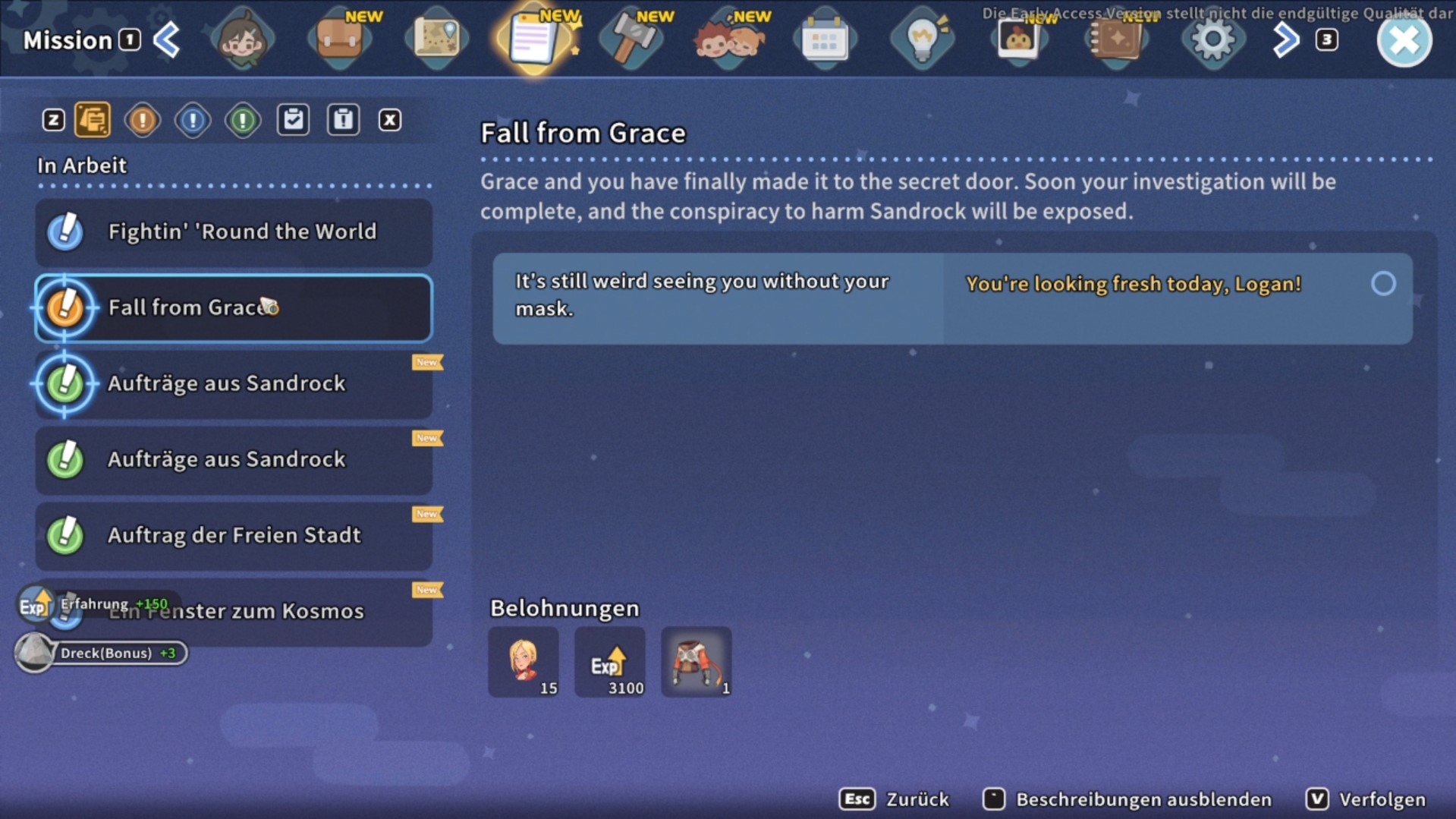 Problem with the Quest "Fall from Grace" :: My Time at Sandrock General ...