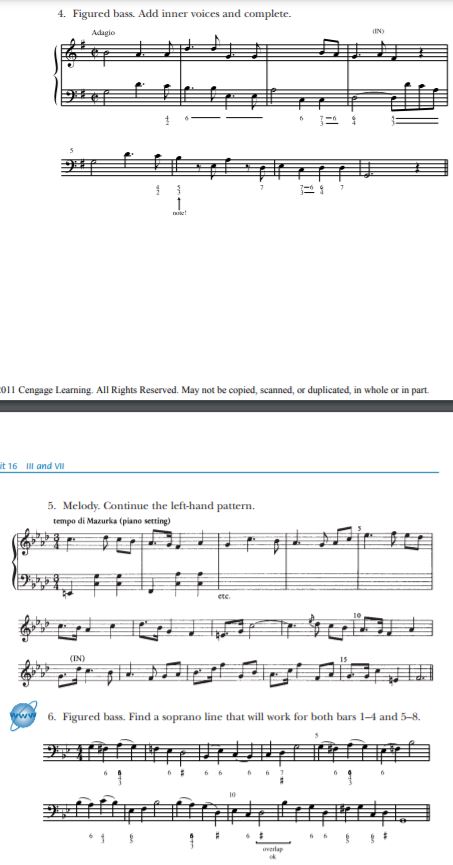 Harmony & Voice Leading Unit 16 Exercises Sheet music for Organ (Solo ...
