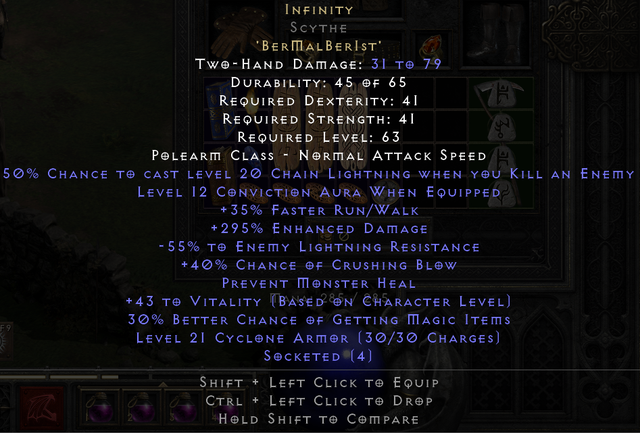 Infinity Perfect Scythe - Topic - d2jsp