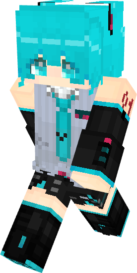 Hatsune Miku original ver, HD quality skin Minecraft Skin