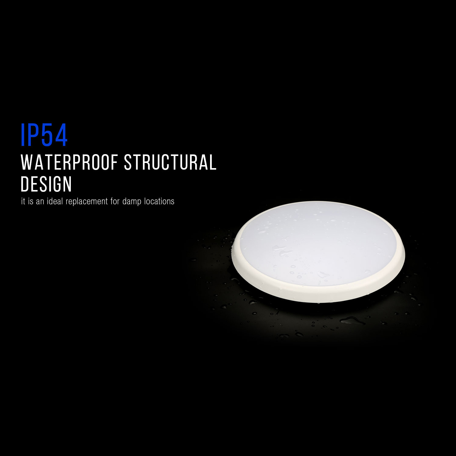 LED Oyster Light - 4000K IP54 18W Slim Dimmable / 25W Dim/Non Dim ...