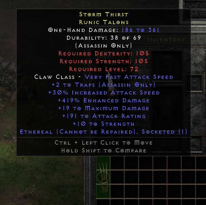 Eth Runic Talons 2trap 30ias 419ed 19max 191ar 10 - Topic - d2jsp