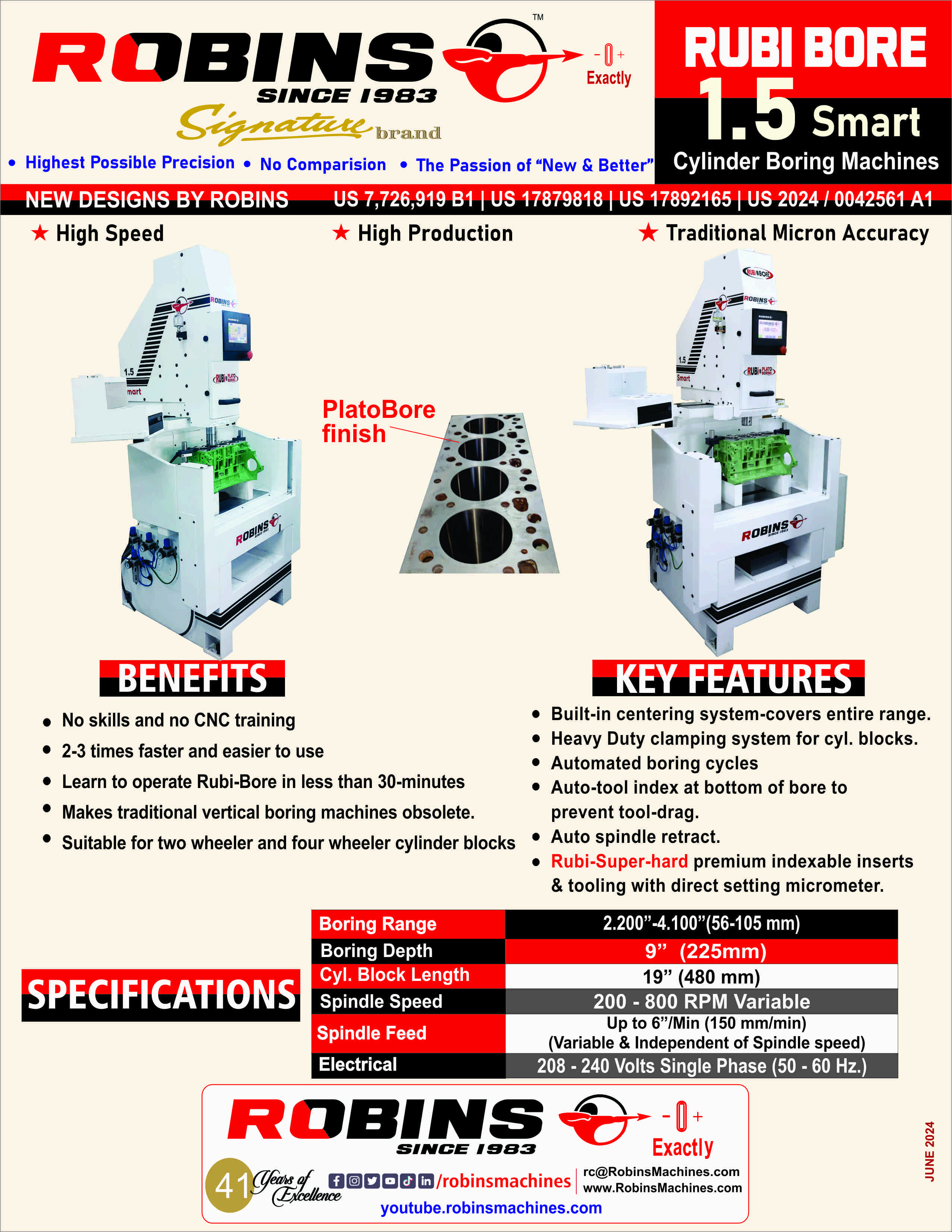 Rubi Bore 1.5 Cyl. Block Boring Machines | Robins Machines | Rubi Bore ...