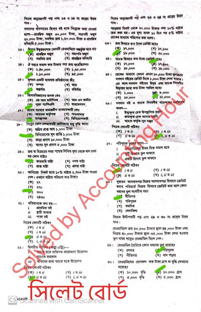 HSC Accounting 1st Paper Question Solution 2025