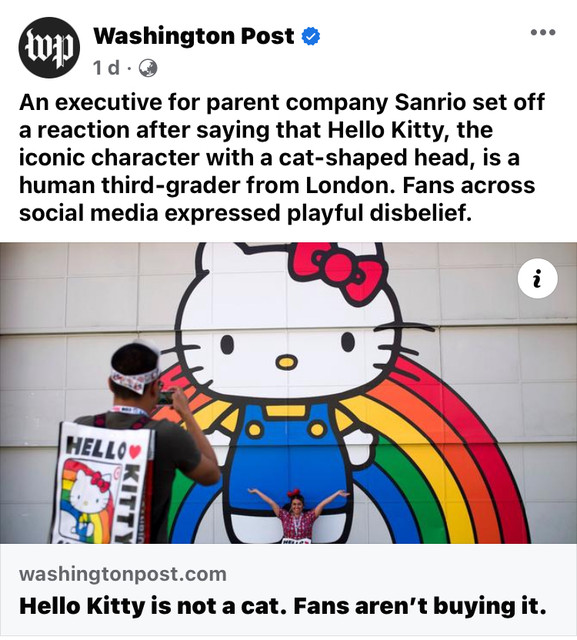 晴天霹雳!!! Hello Kitty is not a cat | HardwareZone Forums