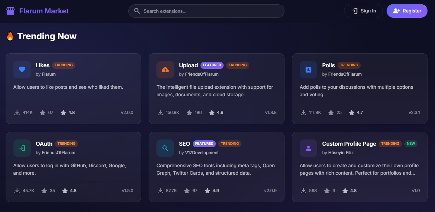 A Better Way to Discover Extensions [Prototype] - Flarum Community