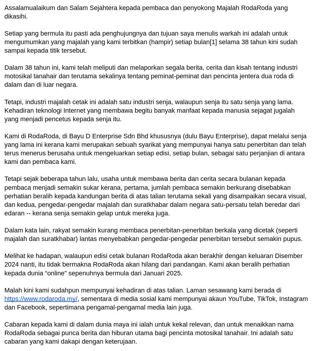 Majalah RODA-RODA (1986-2024)