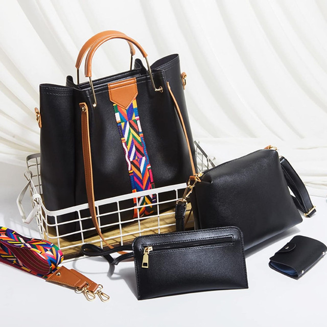 Set genti dama, JRusu, Cardinal, Piele ecologica, Geanta umar/Crossbody ...